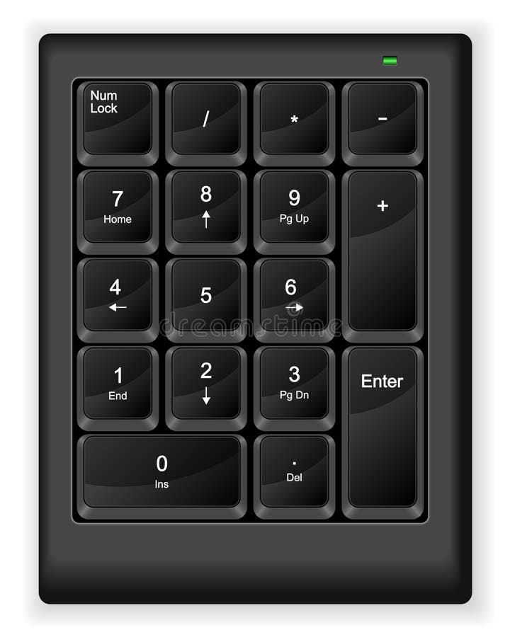 Teclado Numérico Do Computador Ilustração do Vetor - Ilustração de ...