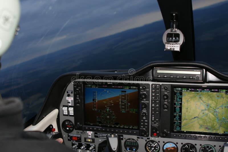 Tecnam cockpit in flight editorial image. Image of horizont - 181831600