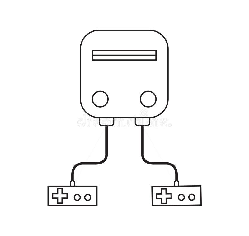 Retro Video Game Console Outline Stock Vector - Illustration of plastic ...
