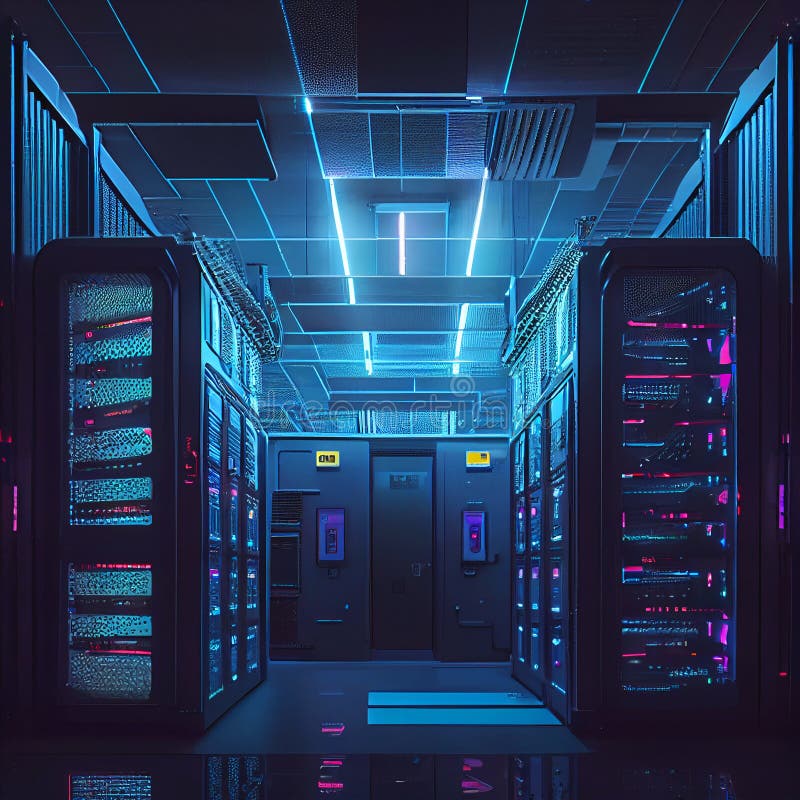 Tecnologia Supercomputer Datacenter Illustrazione di Stock ...