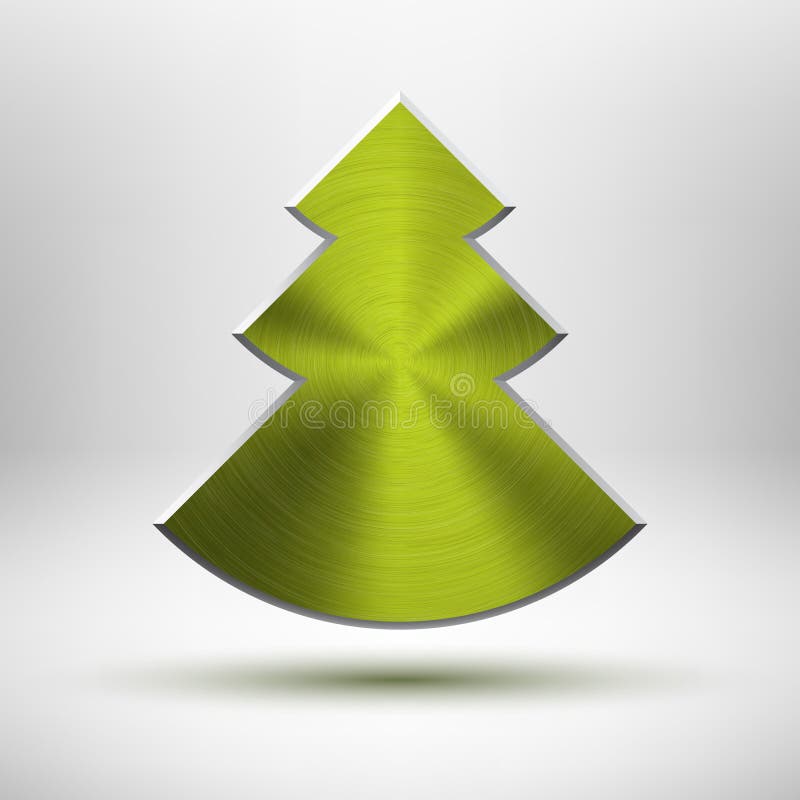 Tecnology Christmas Tree Icon with Metal Texture Stock Vector ...