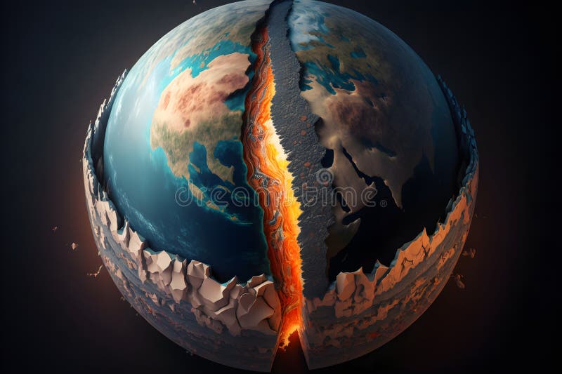 Tectonic Plate Shift and Tectonic Fault Concept. Generative AI Stock ...