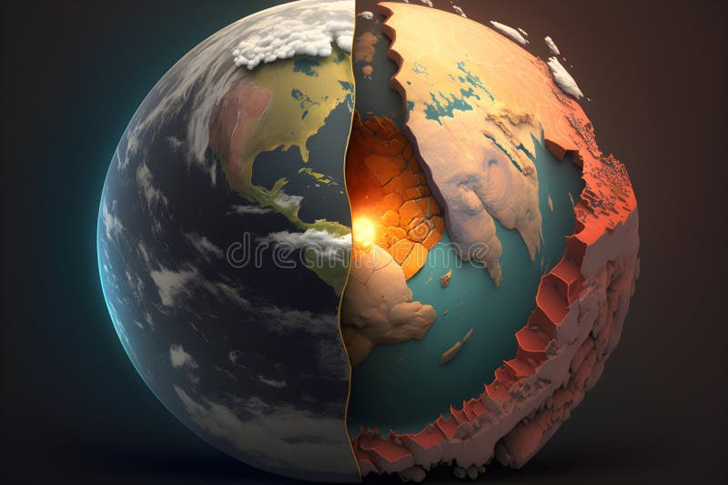 Tectonic Plate Shift and Tectonic Fault Concept. Generative AI Stock ...