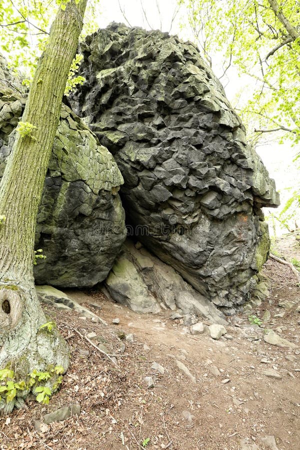 Tectonic Rock with Visible Structure of Volcanic Stone Stock Photo ...