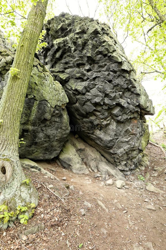 Tectonic Rock with Visible Structure of Volcanic Stone Stock Photo ...