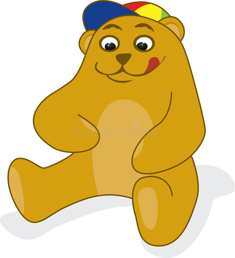 Cute Teddy Bear Sitting Down Stock Vector - Illustration of pads ...