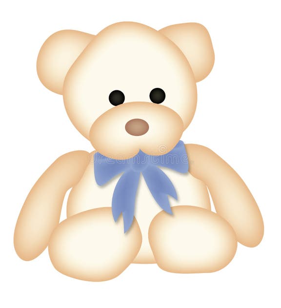 Brown Teddy Bear Blue Ribbon Bow Stock Illustrations – 103 Brown Teddy ...