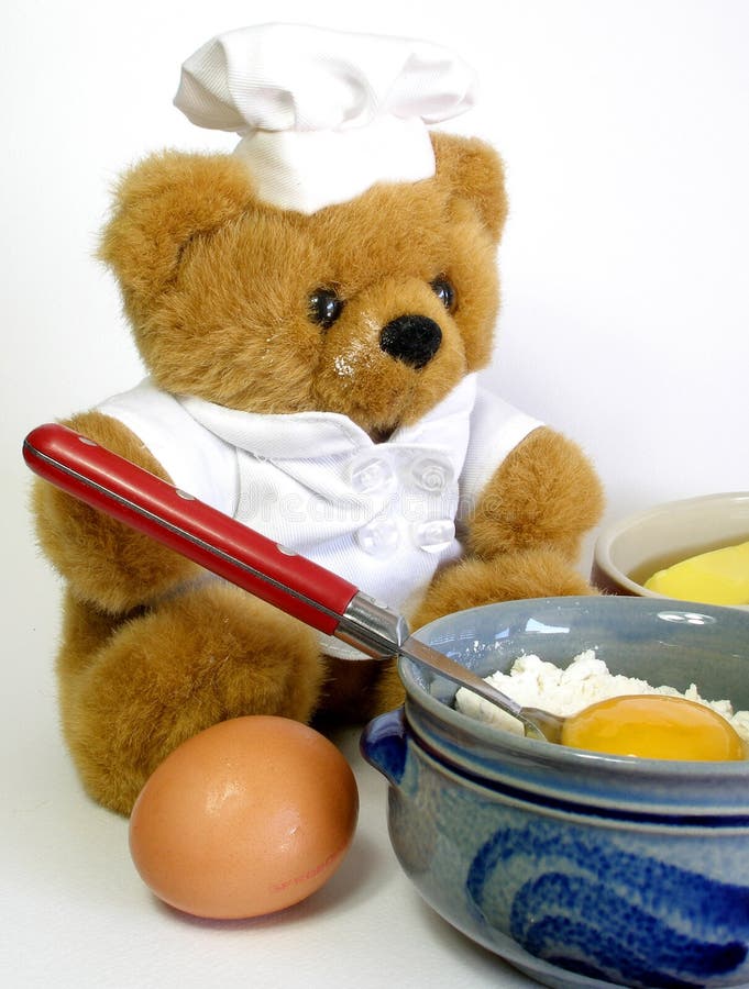 Teddy bear is baking stock photo. Image of ingredient, kitchen - 990068