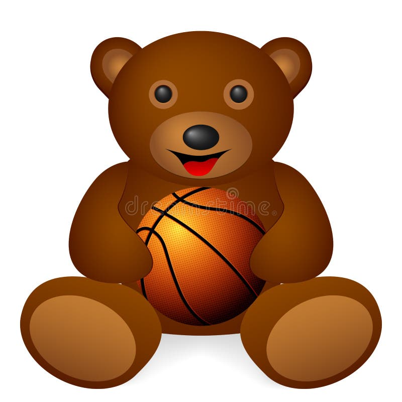 Teddy bear basketball stock vector. Illustration of sport - 55071411