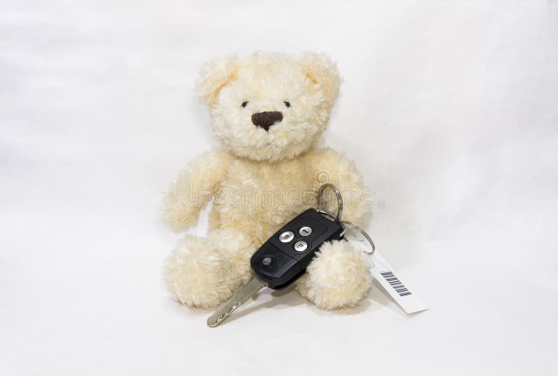 Teddy bear and Car Keys stock image. Image of color, auto - 65812101