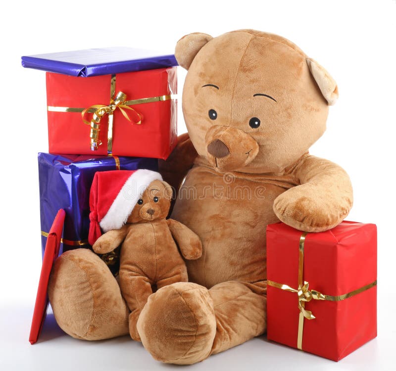 Teddy bear christmas stock image. Image of happy, joyful - 16410143