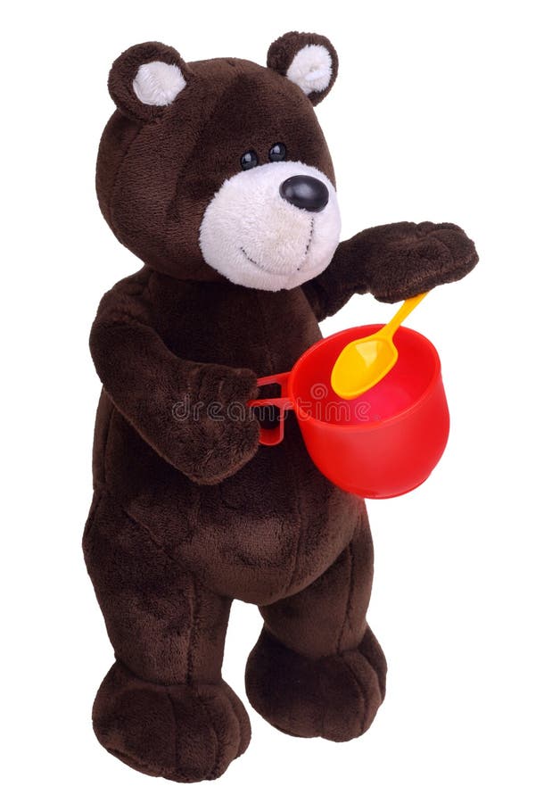 Teddy bear and tea Cup stock photo. Image of loneliness - 76412638