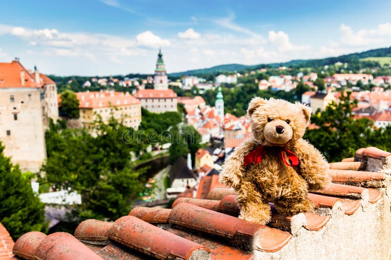Teddy Bear Dranik in Cesky Krumlov Stock Image - Image of bank ...