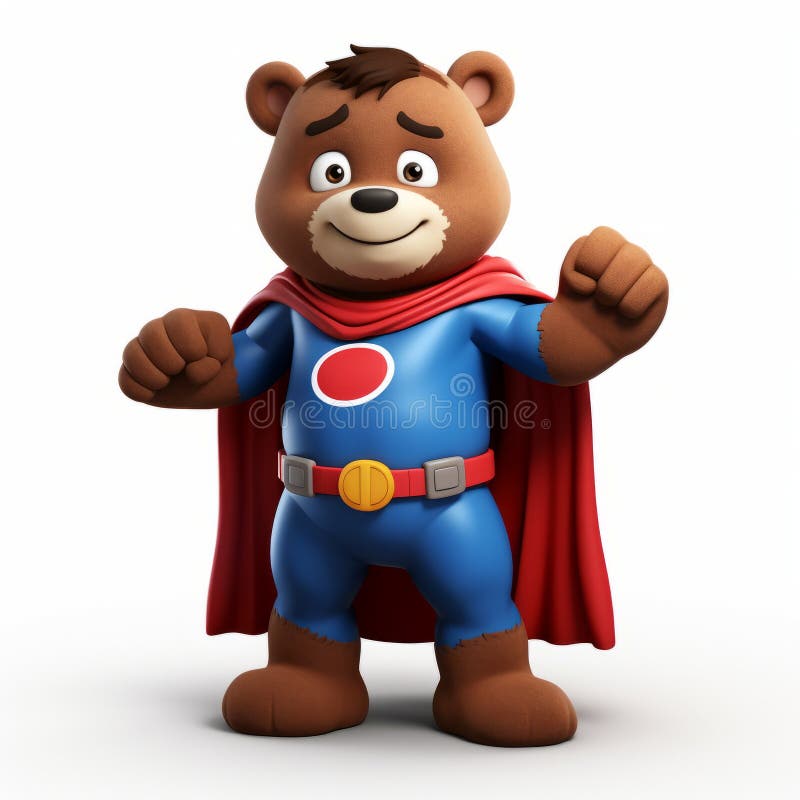 Happy Bear: a Bold and Colorful Superhero Cartoon Character Stock ...