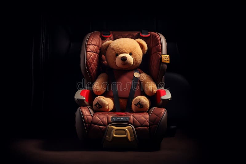 Teddy Bear Enhancing Safety in Car Seats. AI Stock Illustration ...