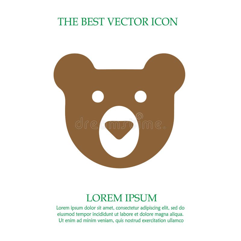 Teddy Bear Face Vector Icon Eps 10. Simple Isolated Logo Symbol Stock ...