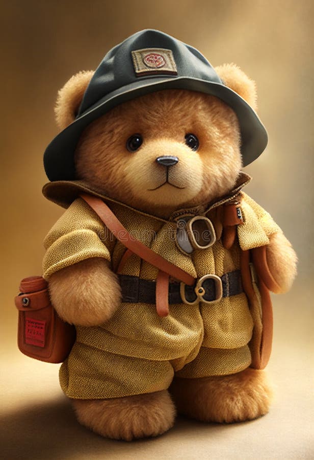 Teddy Bear in Firefighter Uniform. AI Generated Stock Illustration ...