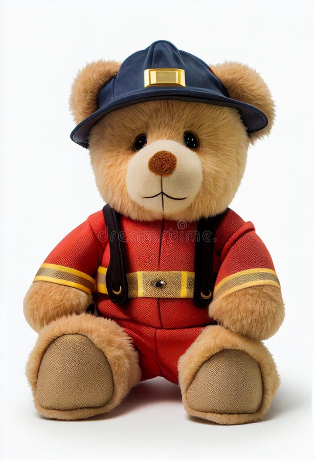 Teddy Bear in Firefighter Uniform. AI Generated Stock Illustration ...