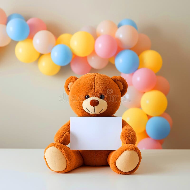 Teddy Bear Gifts Blank Card Special Celebration Stock Illustration ...