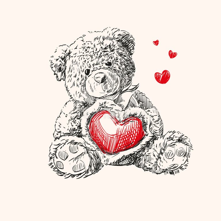 Teddy Bear Pen Drawing Stock Illustrations – 622 Teddy Bear Pen Drawing ...