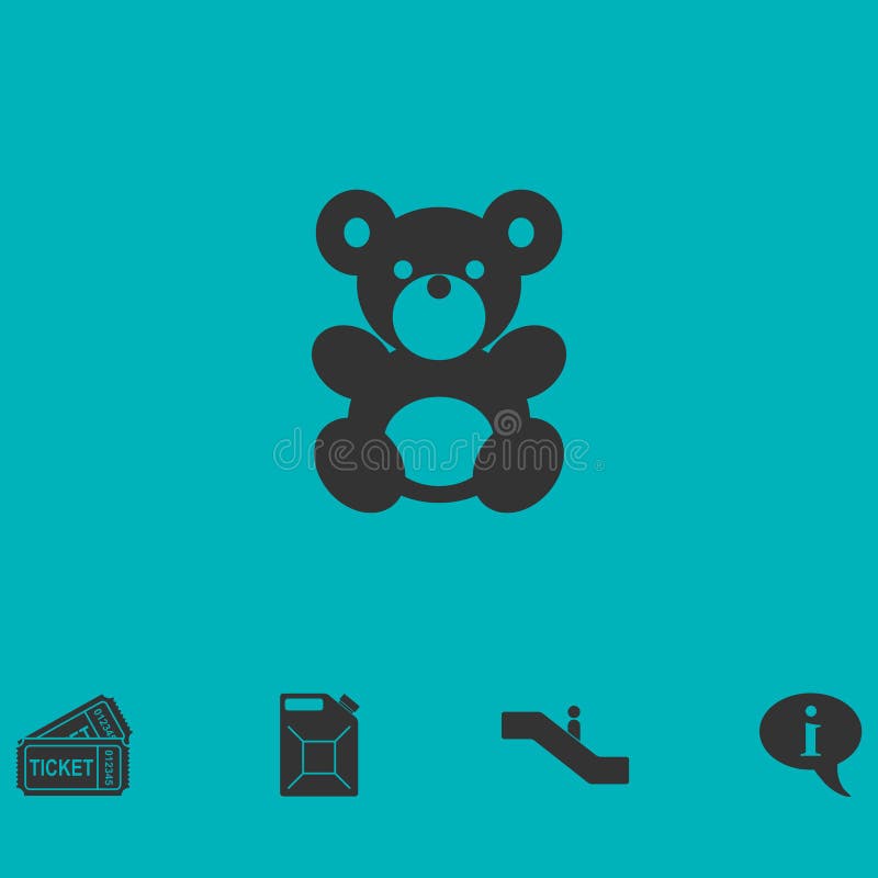 Teddy Bear icon flat stock vector. Illustration of icon - 137828406