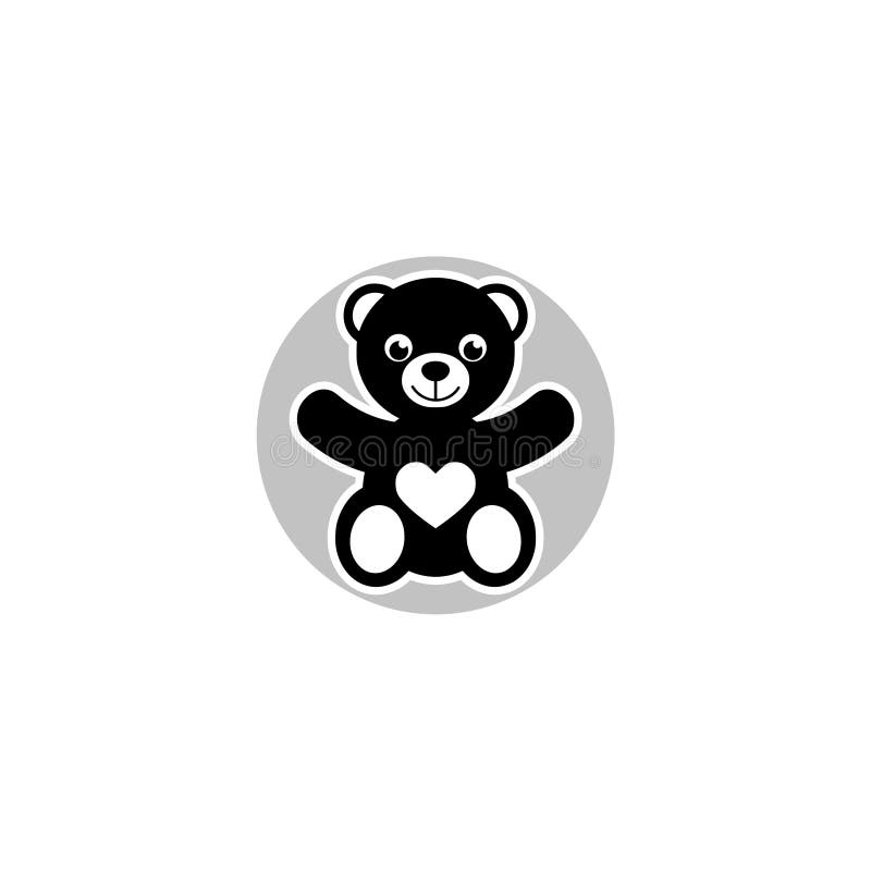 Teddy Bear Icon Flat Style Illustration for Web Stock Illustration ...