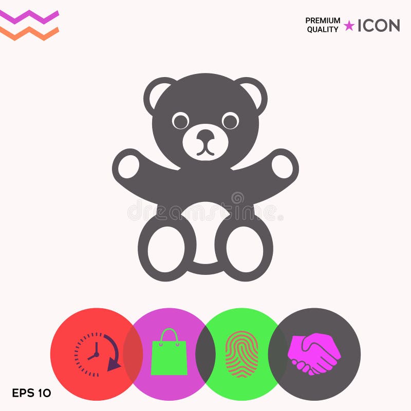 Teddy bear icon stock vector. Illustration of icon, baby - 129344381