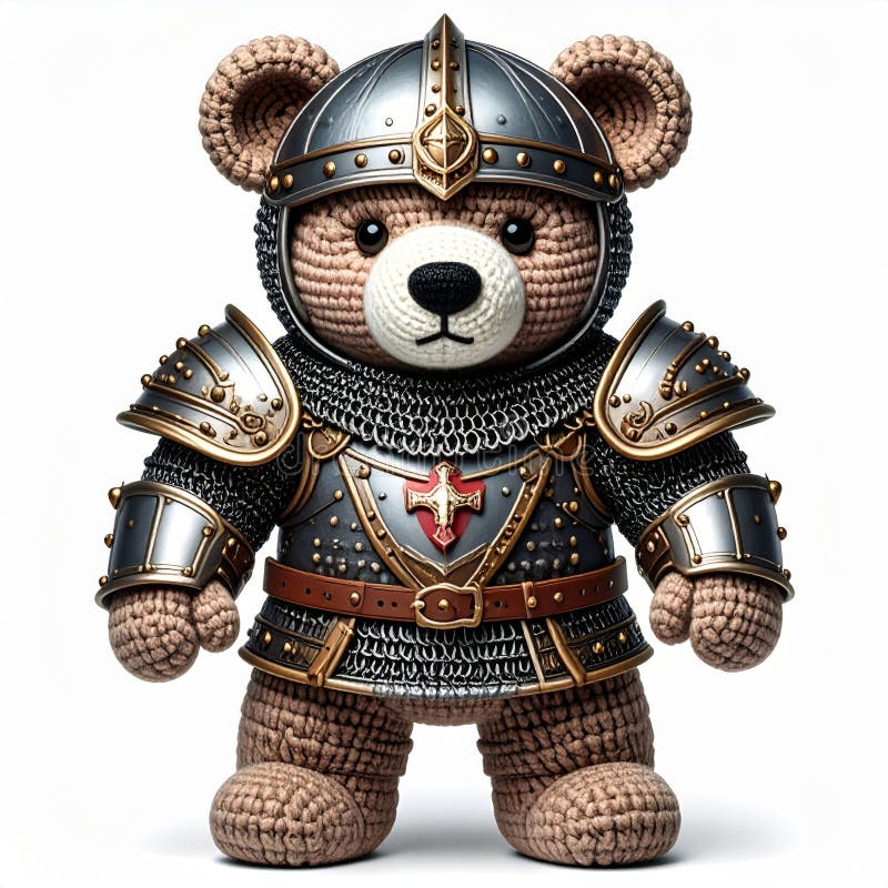 Teddy Bear Knight in Full Metal Armor with Chainmail and Medieval ...