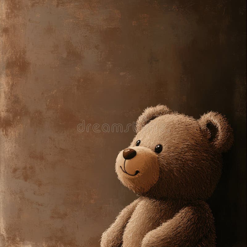 Teddy Bear Leaning Against a Textured Wall in Soft Lighting Stock Image ...