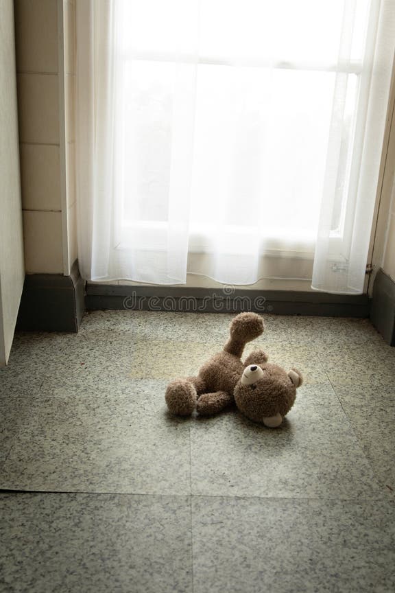 Teddy Bear Left Behind on the Floor in the Kitchen Stock Photo - Image ...