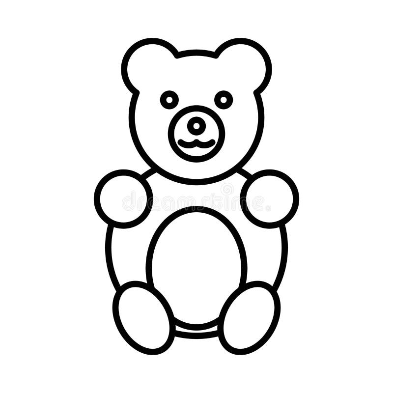 Teddy Bear Linear Logo Mark in Black and White Stock Vector ...