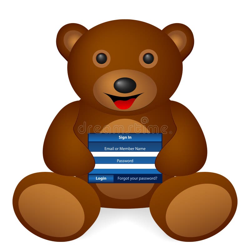 Teddy bear login stock vector. Illustration of isolated - 91701090
