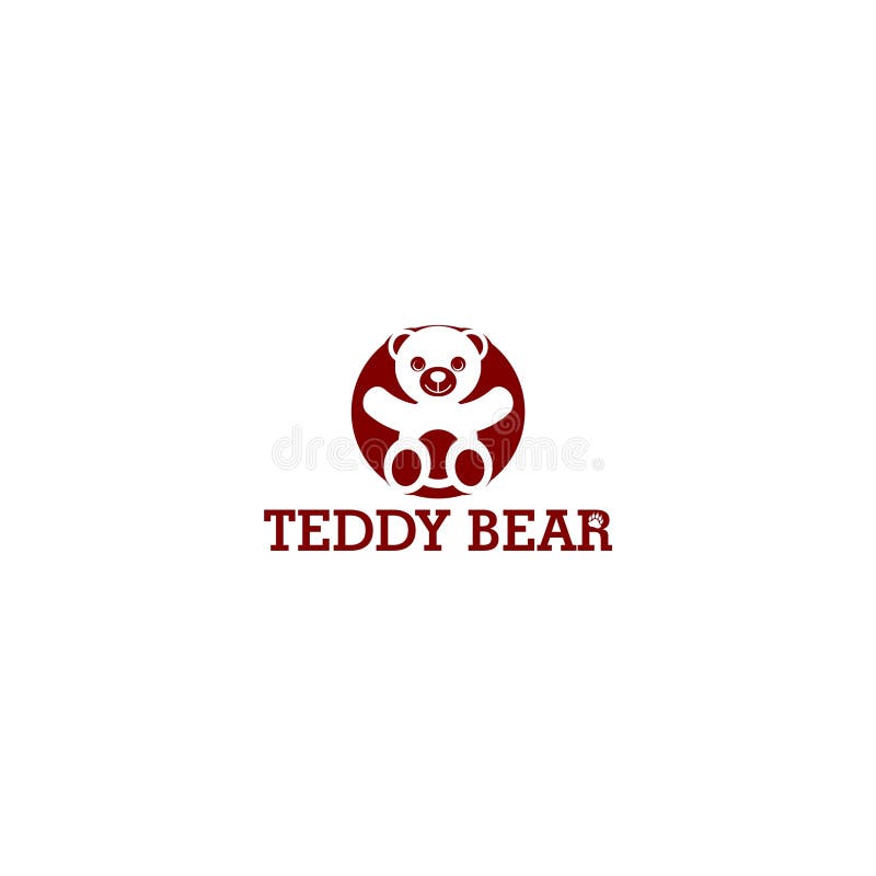 Teddy Bear Logo Icon Isolated on White Background Stock Vector ...