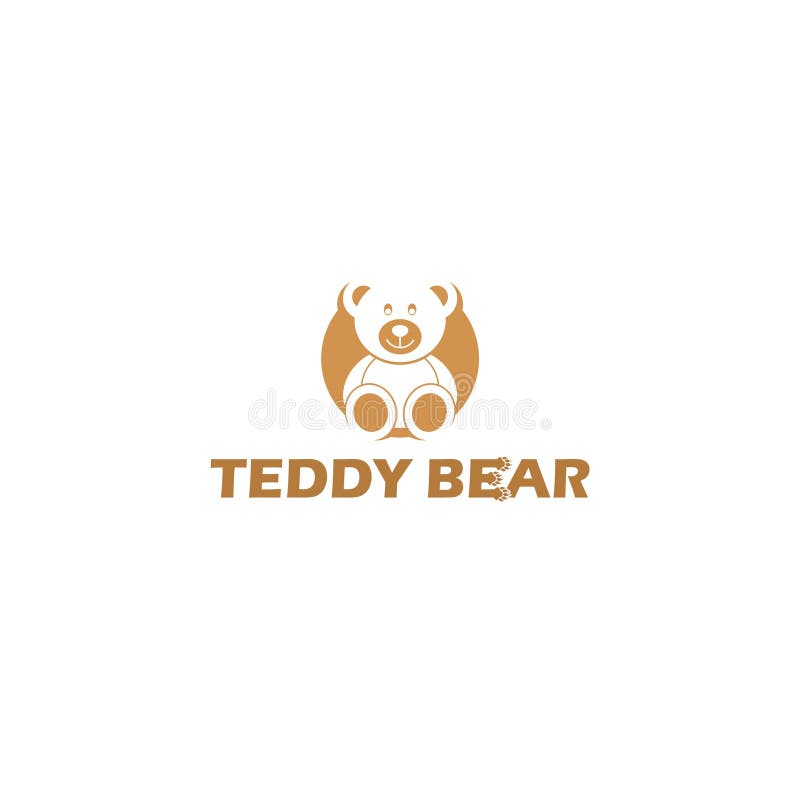 Teddy Bear Logo Icon Isolated on White Background Stock Vector ...