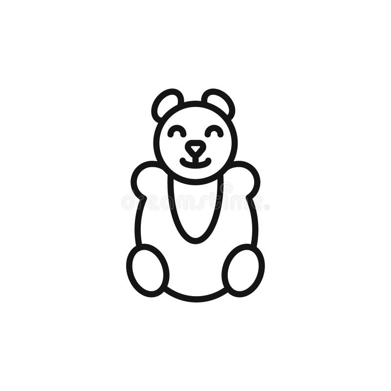 Teddy Bear Logo Sign Vector Outline Stock Vector - Illustration of ...