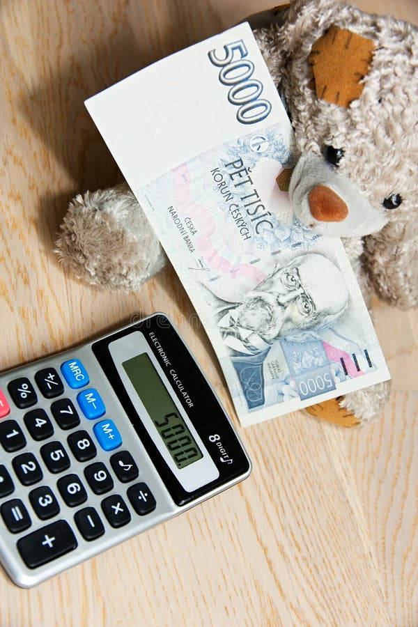 Teddy bear and dollars stock image. Image of banknote - 38922639