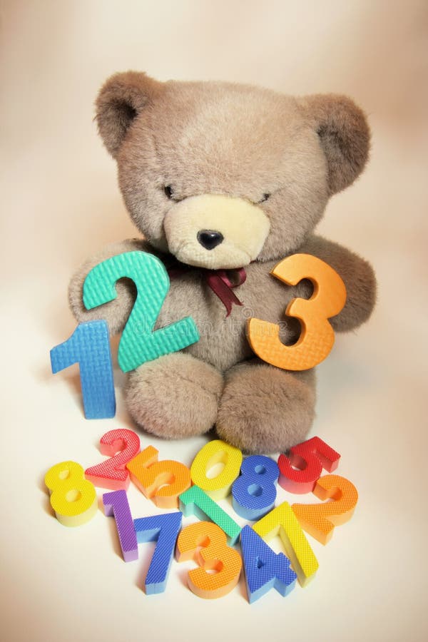 Teddy Bear with Numbers stock image. Image of soft, life - 21994043