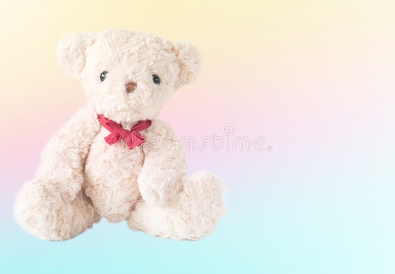 Teddy Bear in Pastel Color Background Stock Image - Image of classic ...
