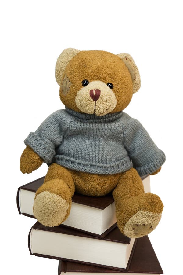 Teddy bear with a book stock photo. Image of isolated - 2104034