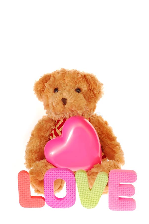Teddy Bear With Pink Heart Stock Image Image Of White 23266071