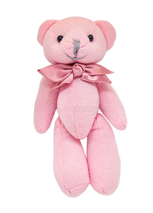 Teddy Bear Pink Isolate on a White Background. Selective Focus Stock ...