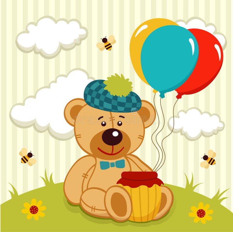 Teddy Bear Honey Pot Stock Illustrations – 345 Teddy Bear Honey Pot ...