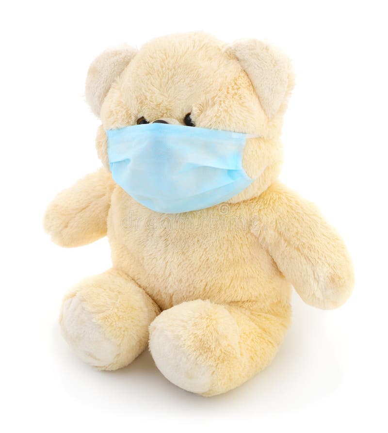 Teddy Bear with Protective Face Mask Stock Image - Image of virus ...
