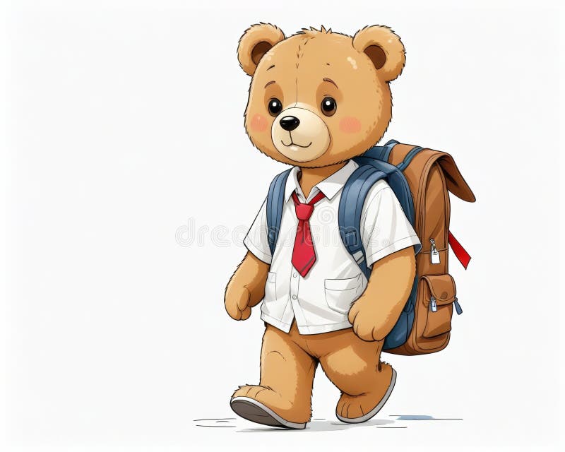 Teddy Bear Ready for School Stock Illustration - Illustration of ...