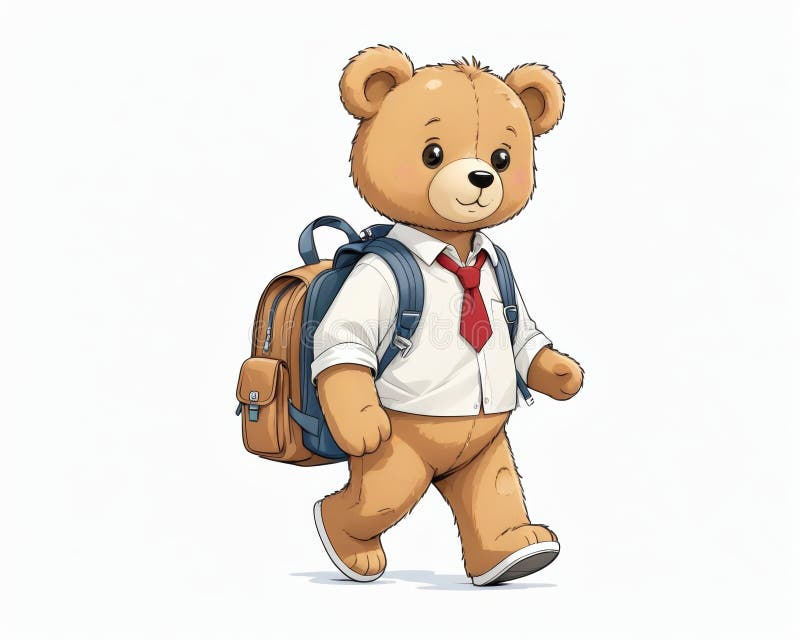 Teddy Bear Ready for School Stock Illustration - Illustration of learning, education: 316563204