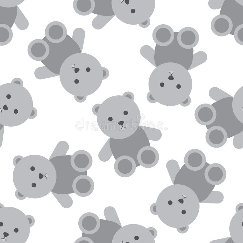 Teddy Bear Seamless Pattern, Vector Illustration Stock Illustration ...