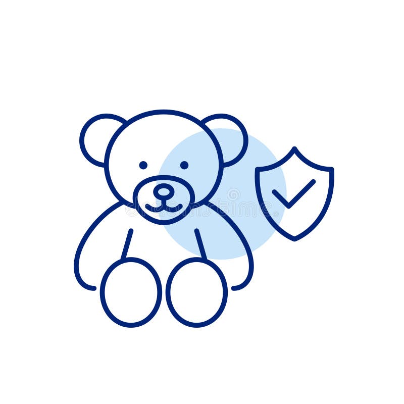 Teddy Bear, Security Shield with Checkmark. Children Insurance and ...