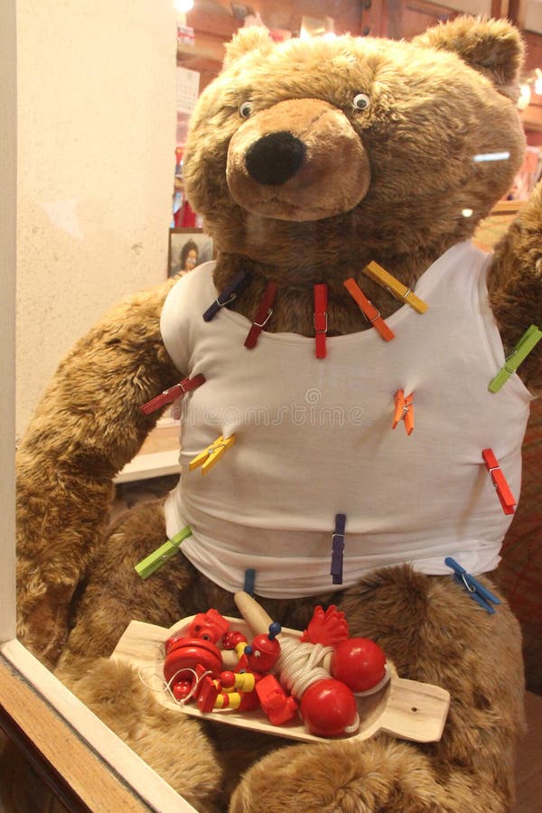 Teddy Bear in a Shop in Paris - France Stock Image - Image of store ...