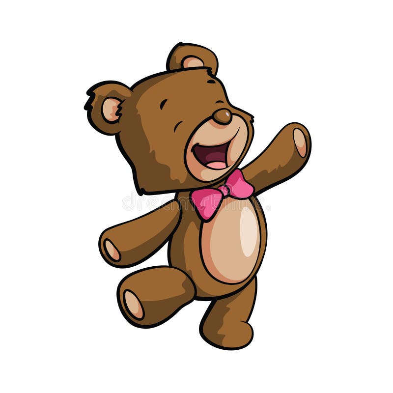 Teddy Bear Singing And Dancing Color Illustration Design Stock Vector Illustration Of Single