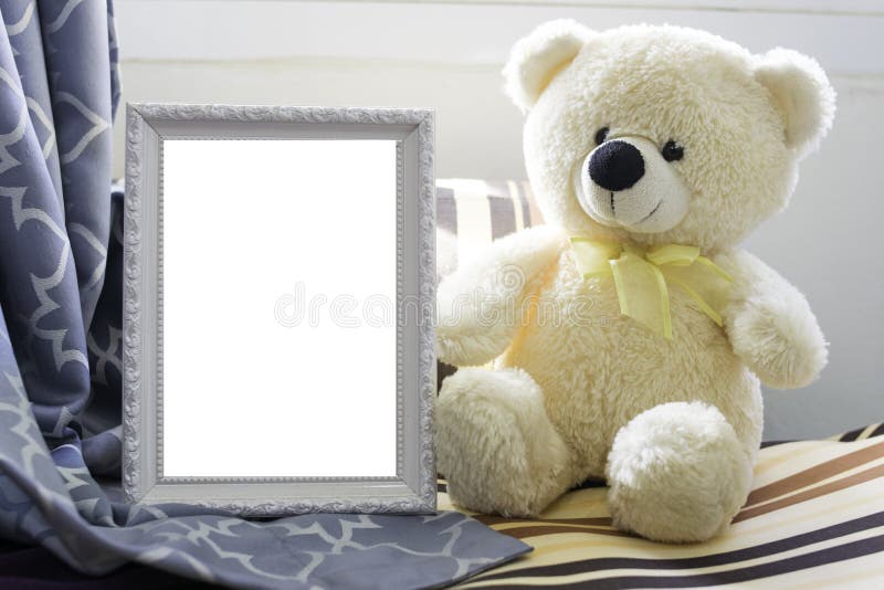 Teddy Bear Sitting Alone with Copy Space Stock Image - Image of furry ...